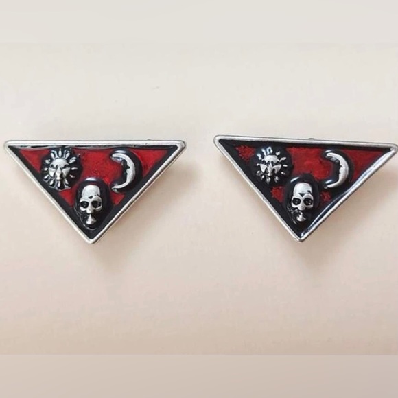 Accessories | Life Death Red Translucent Enamel Triangle Skull Sun Moon ...